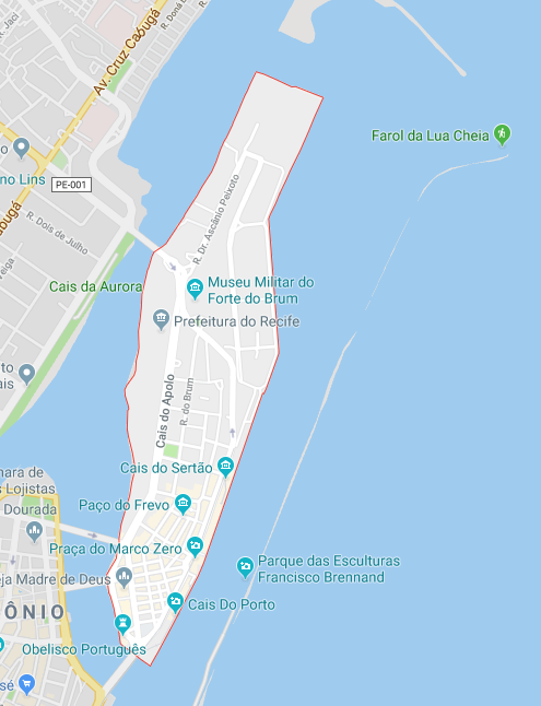 Mapa Recife: Rotas, Google Maps, Satélite, Relevo, uso do GPS | Visite ...